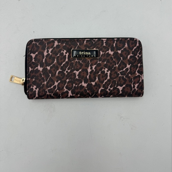 Trina Turk | Bags | Trina Turk Brown And Black Wallet With Gold ...